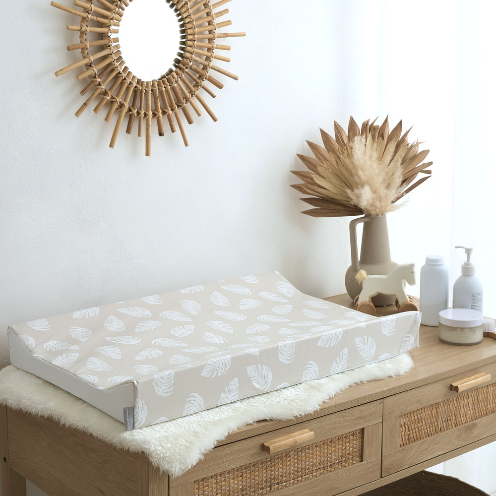 Anti-Roll Baby Changing Mat - Palm Bay (Greige)